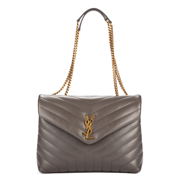 Saint Laurent | Bags | Yves Saint Laurent Medium Loulou In Grey Chevron ...